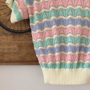 Vintage | Tops | Vintage Knit Pastel Top | Poshmark